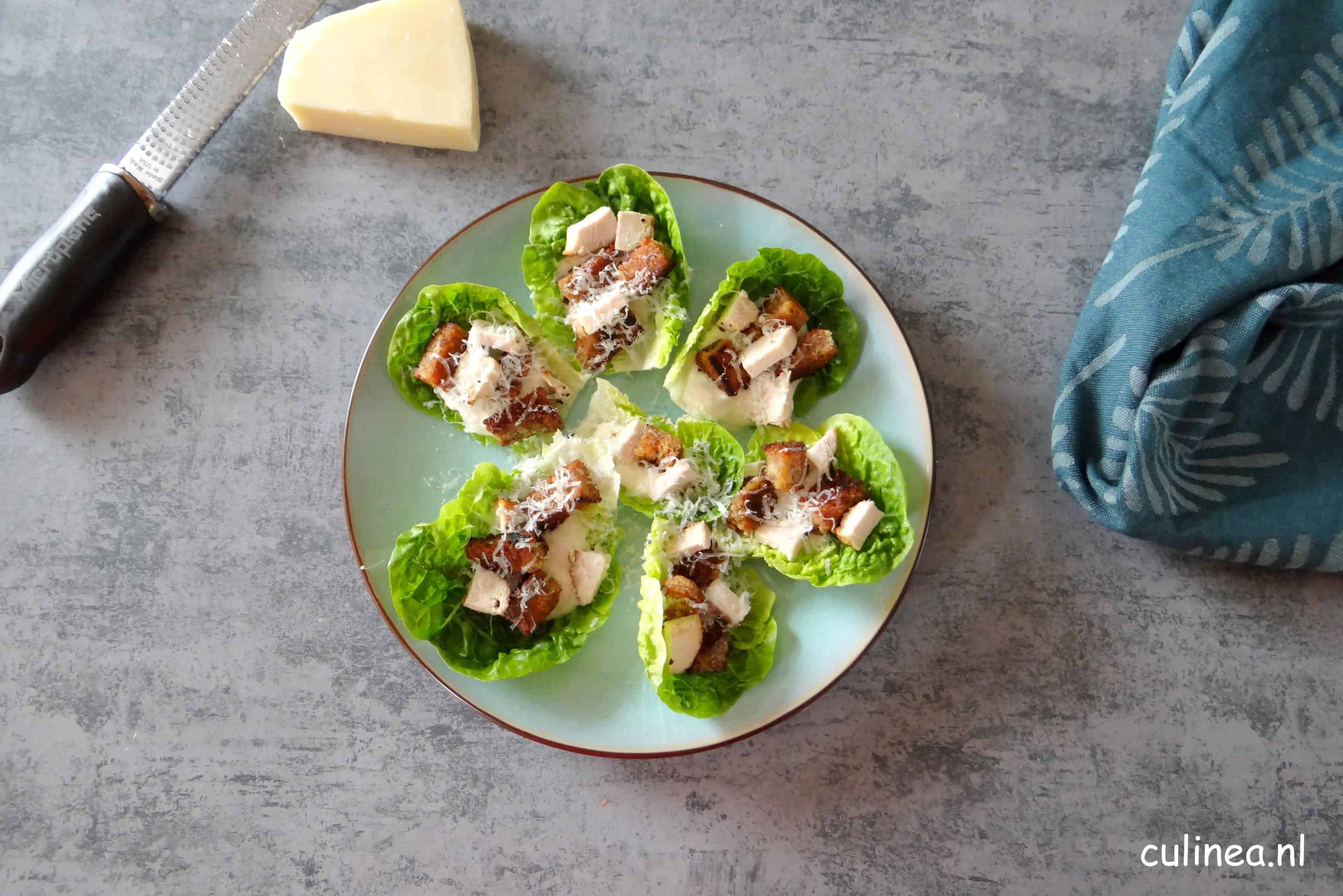 Caesar slaschuitjes met kip | Culinea.nl;