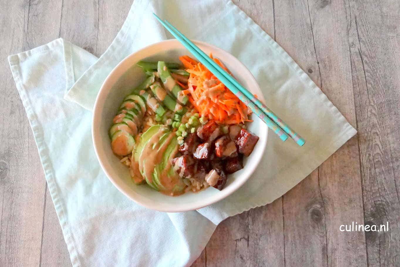 Buddha bowl met bulgogi tempeh | Culinea.nl